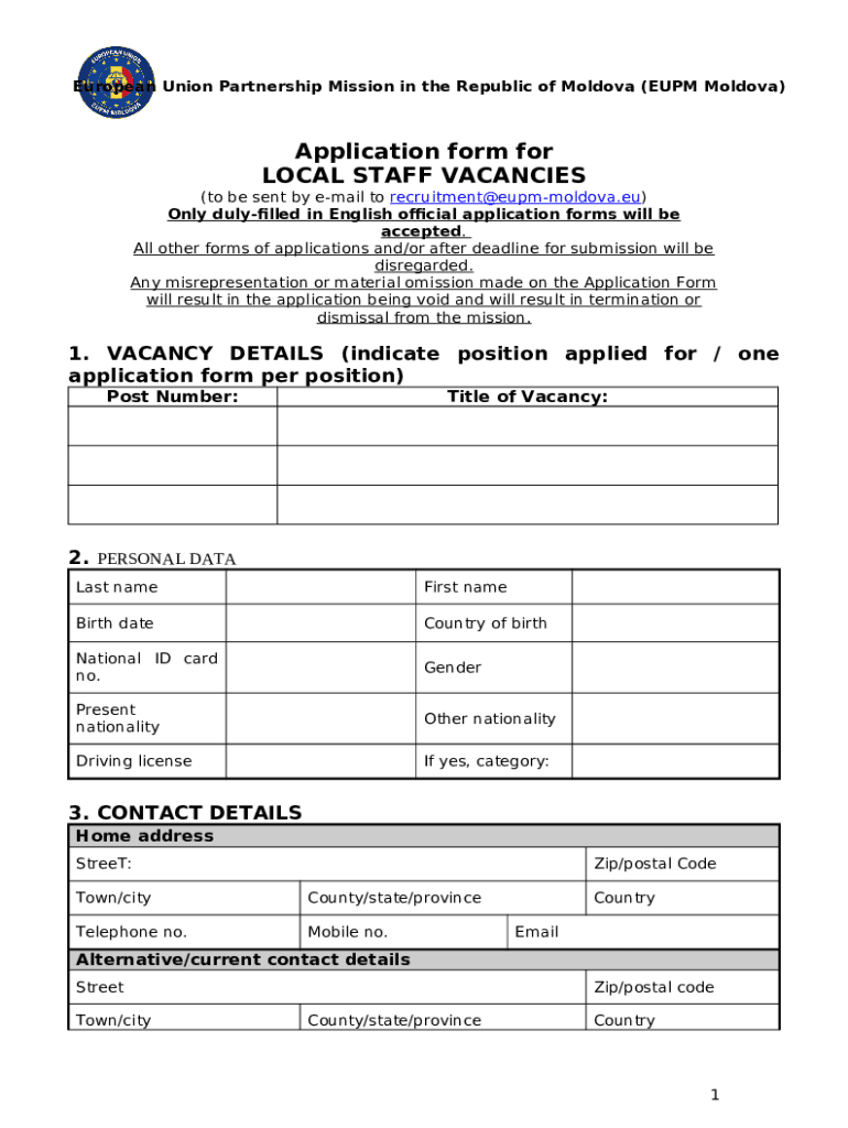 Application CfC - EEAS Doc Template | pdfFiller