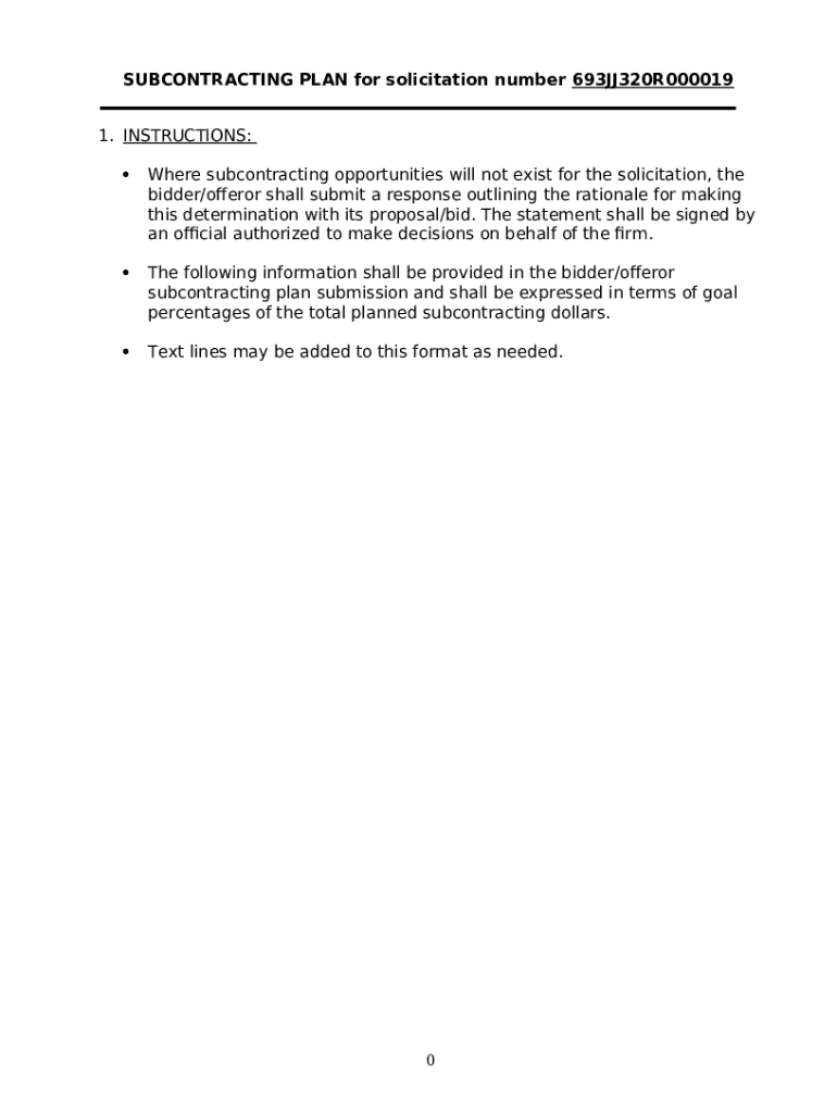 How does a contracting officer review a subcontracting plan? Doc Template | pdfFiller