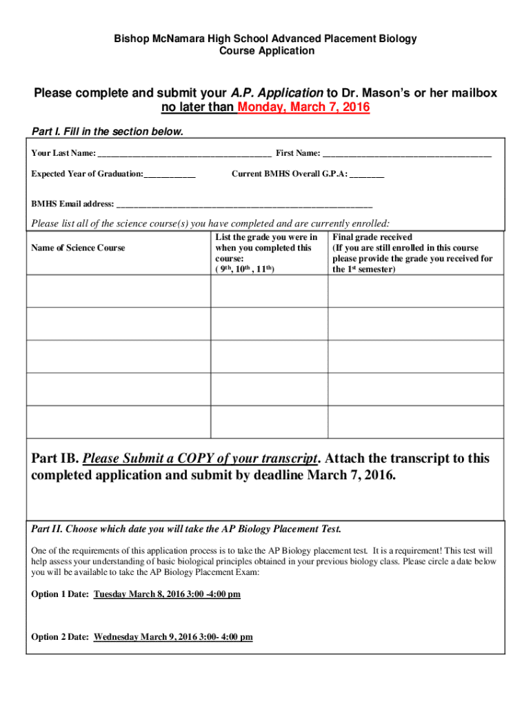 Fillable Online Hartland High School Advanced Placement English Language and Composition Class ...