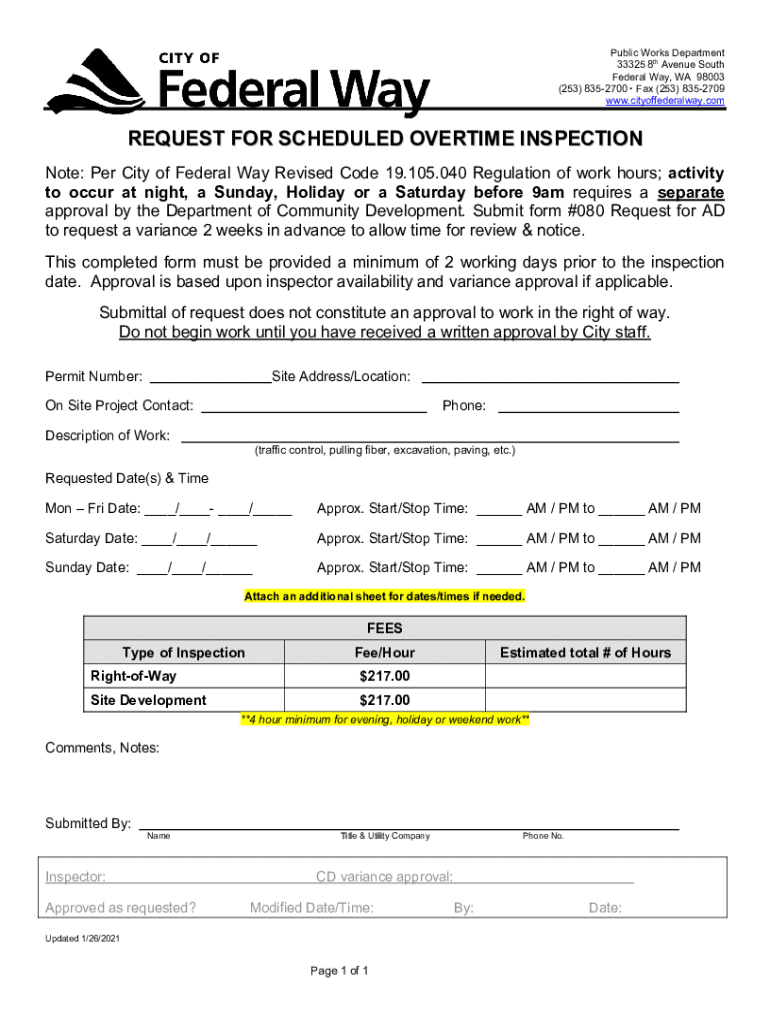 Fillable Online INSPECTION REQUEST LINE Fax Email Print - pdfFiller