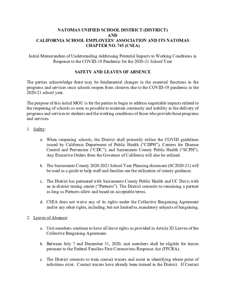 Fillable Online CSEA MOU re SAFETY AND LEAVES OF ABSENCE.docx Fax Email ...