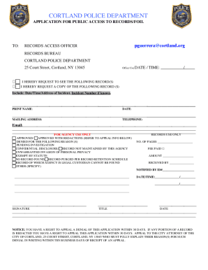 Fillable Online Freedom of Information Request (FOIL) Fax Email Print ...