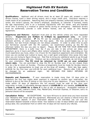 Fillable Online Complete RV Rental Agreement & Conditions. This is a ...