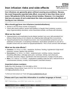 Fillable Online What to Know About Iron Infusions for Anemia Treatment ...