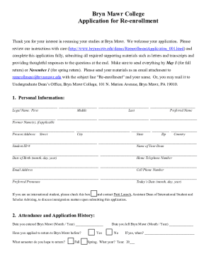 Fillable Online Re-enrollment Application and Instructions Fax Email ...