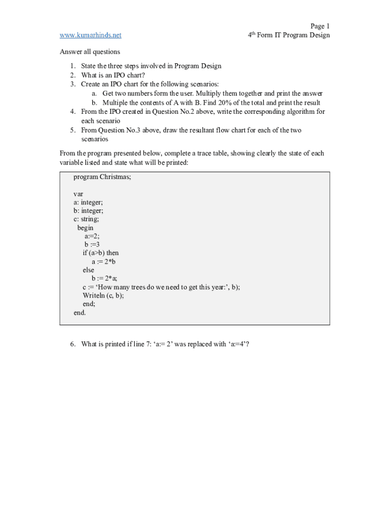 Fillable Online 4th Form IT Program Design Fax Email Print - pdfFiller