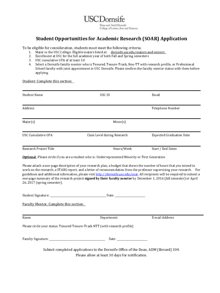 Fillable Online dornsife usc SOAR app template.docx Fax Email Print - pdfFiller