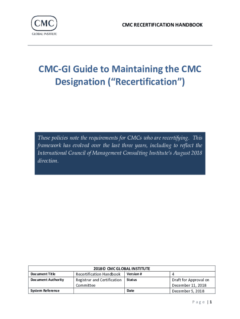 Fillable Online How to Become a Certified Management Consultant (CMC ...