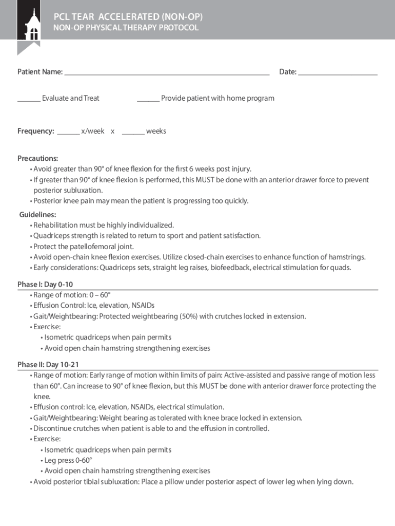 Fillable Online OAH Return-to-Sport after PCL Non-Operative ...