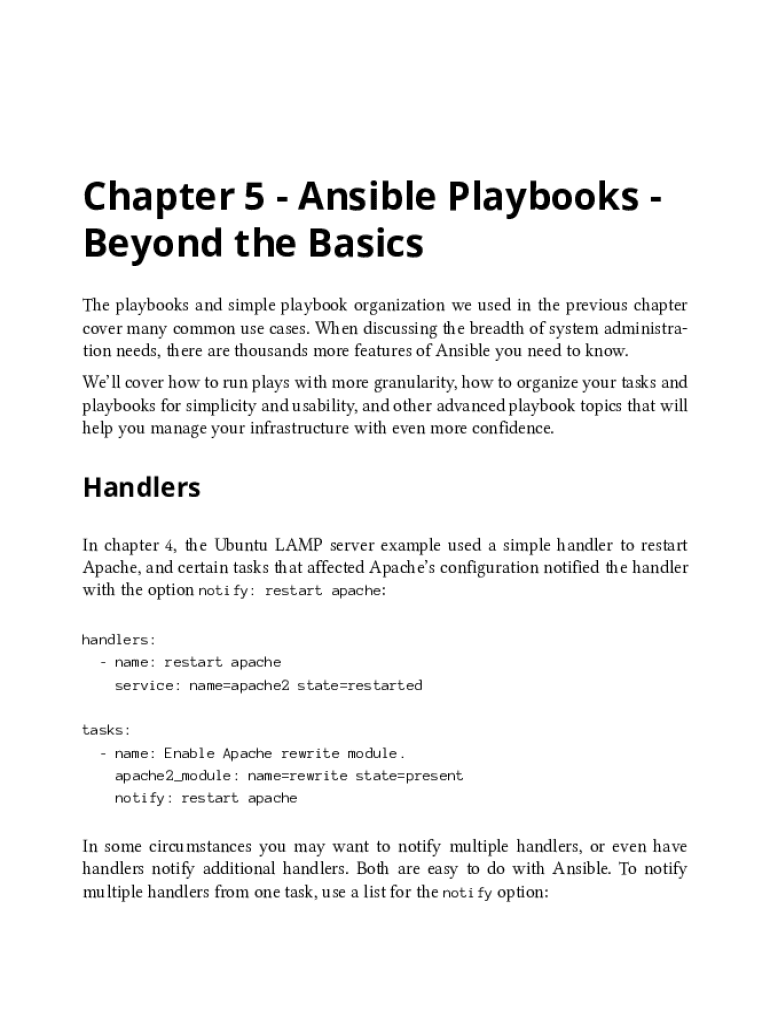 Fillable Online Ansible Tutorial For Beginners Playbook Commands