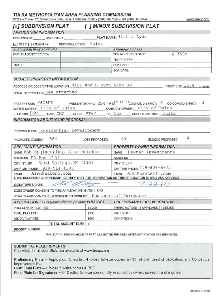 Fillable Online Preliminary plat Definition: 319 Samples Fax Email ...