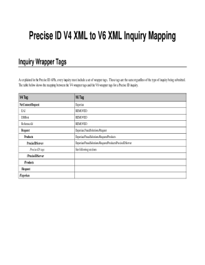 Fillable Online Precise ID V4 XML to V6 XML Inquiry Mapping Fax Email ...