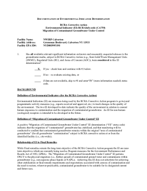 Fillable Online Documentation of Environmental IndicatorDetermination - Naval Weapons Industrial ...
