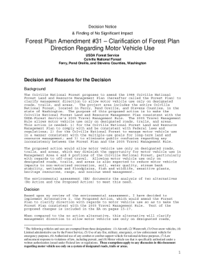 Fillable Online Motor Vehicle Use Forest Plan Amendment DN.doc Fax Email Print - pdfFiller