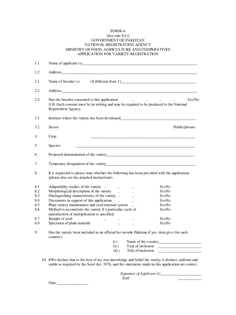 Fillable Online 1 Form PB-1 see rule 3 (3) Government of Pakistan ...