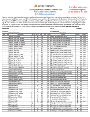 Fillable Online Landscape Quality Availability List with Order Form for ...