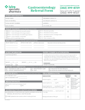 Fillable Online Division of Gastroenterology Referral Request Patient ...