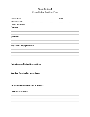 Fillable Online medical concern form Fax Email Print - pdfFiller