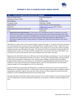 Fillable Online Appendix A: 2021-22 Charter School Annual Report Fax ...