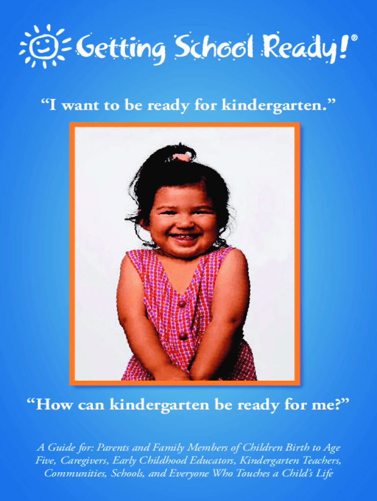 Fillable Online Preparing for Kindergarten Success: A Guide for ...