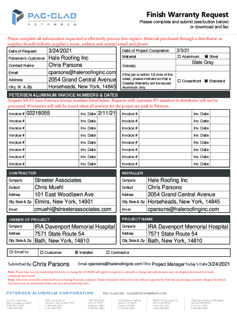 Fillable Online Hale Roofing Inc Fax Email Print - pdfFiller