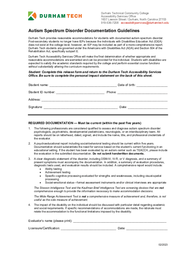 Fillable Online Student Information about Accessibility Services Fax Email Print - pdfFiller