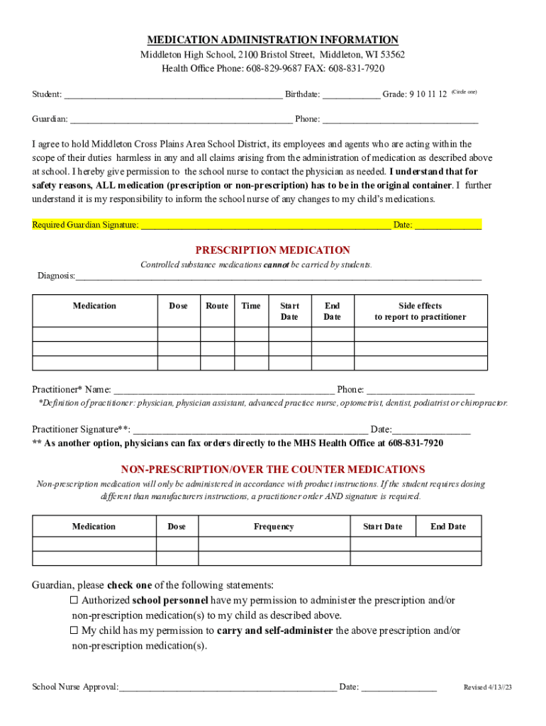 Fillable Online MEDICATION ADMINISTRATION INFORMATION Fax Email Print ...