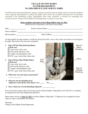Fillable Online Water Service Line Survey Form Fax Email Print - pdfFiller