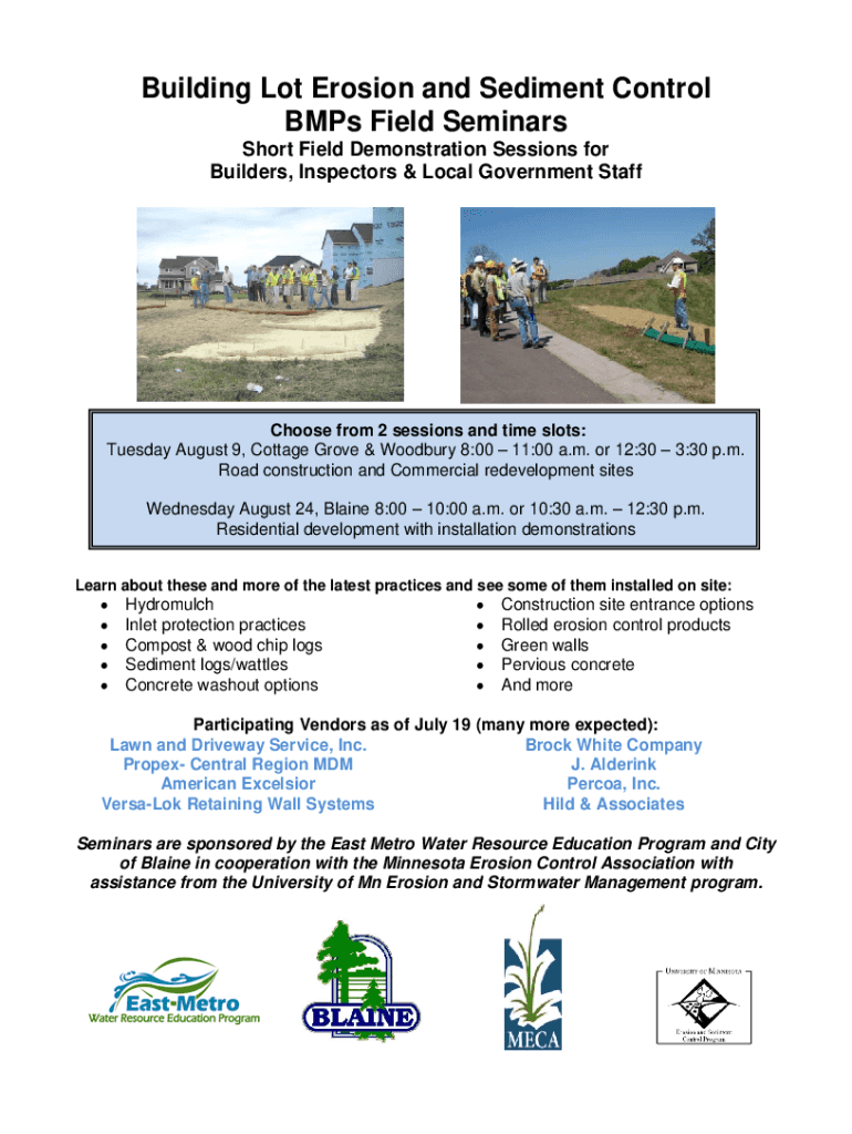 Fillable Online Erosion and Sediment Control Field Guide for ...