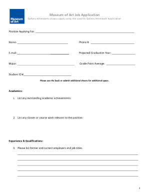 Fillable Online Museum of Art General Application Fax Email Print ...