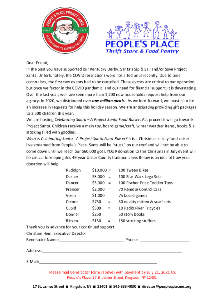 Fillable Online save-project-santa-benefactor-form. ... Fax Email Print ...