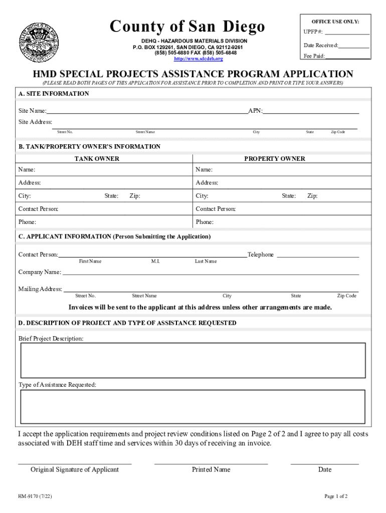 Fillable Online Special Projects Assistance Program - Application Fax Email Print - pdfFiller