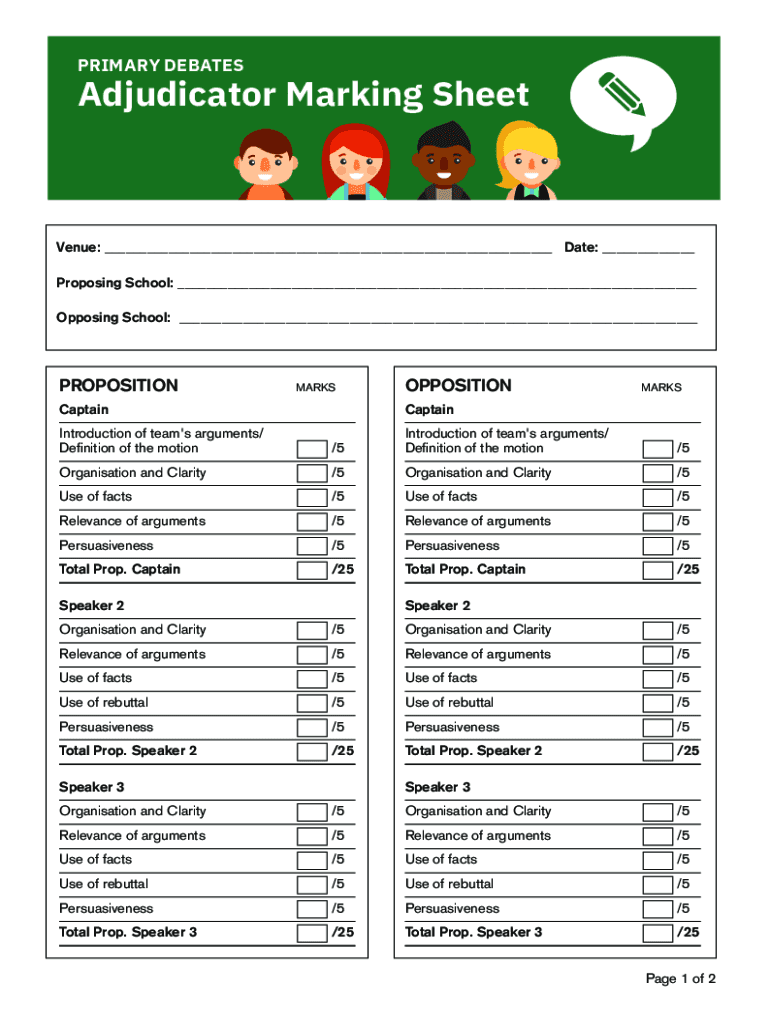 Fillable Online Adjudicator Marking Sheet Fax Email Print - pdfFiller