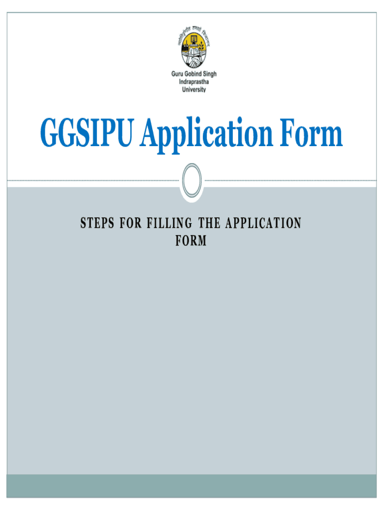 Fillable Online GGSIPU Application Form Fax Email Print - pdfFiller