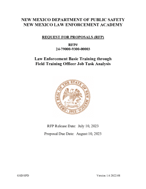 Fillable Online Law Enforcement Basic Training through Field Training ...