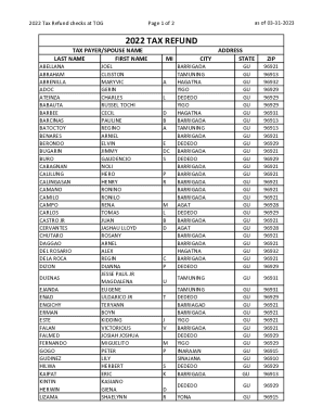 Fillable Online doa guam 2022 Tax Refund checks at TOG Fax Email Print ...