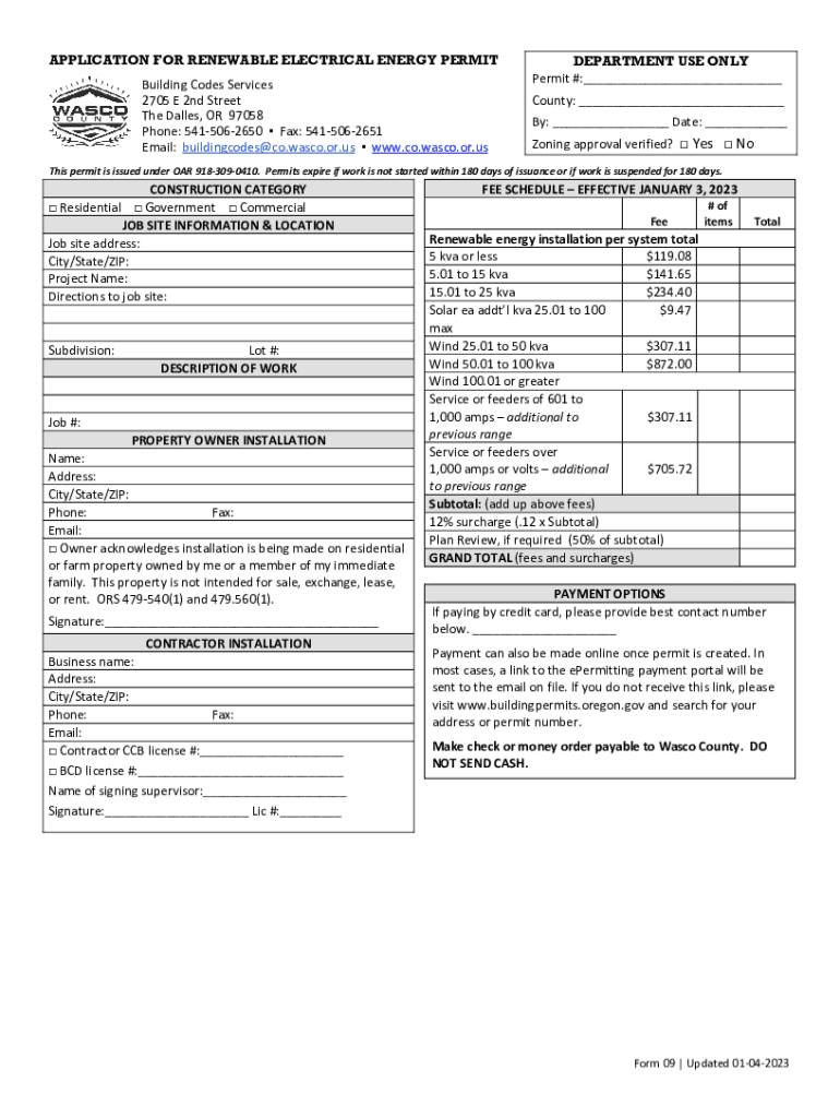 Fillable Online application for renewable electrical energy permit Fax Email Print - pdfFiller