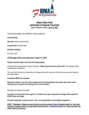 Fillable Online The following buildings are available for storage equipment Fax Email Print ...