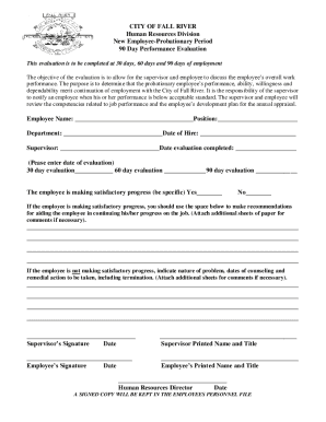 Fillable Online 90-Day Performance Appraisal Form Fax Email Print - pdfFiller