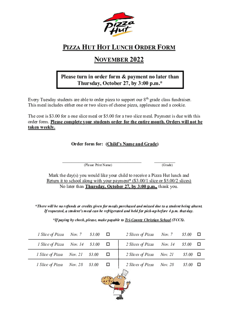 Fillable Online 0e67054951509460065gca-hot-lunch-order-form.pdf Fax ...