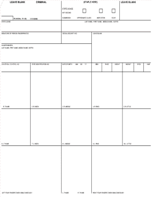 Fillable Online Arrest and Institution Fingerprint Form (FD-249) Fax ...