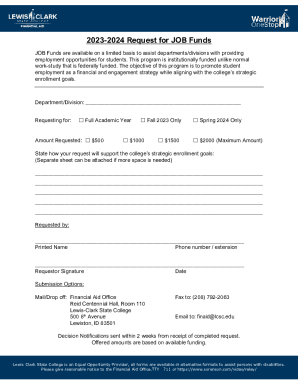 Fillable Online 2023-2024 JOB Request Form Fax Email Print - pdfFiller