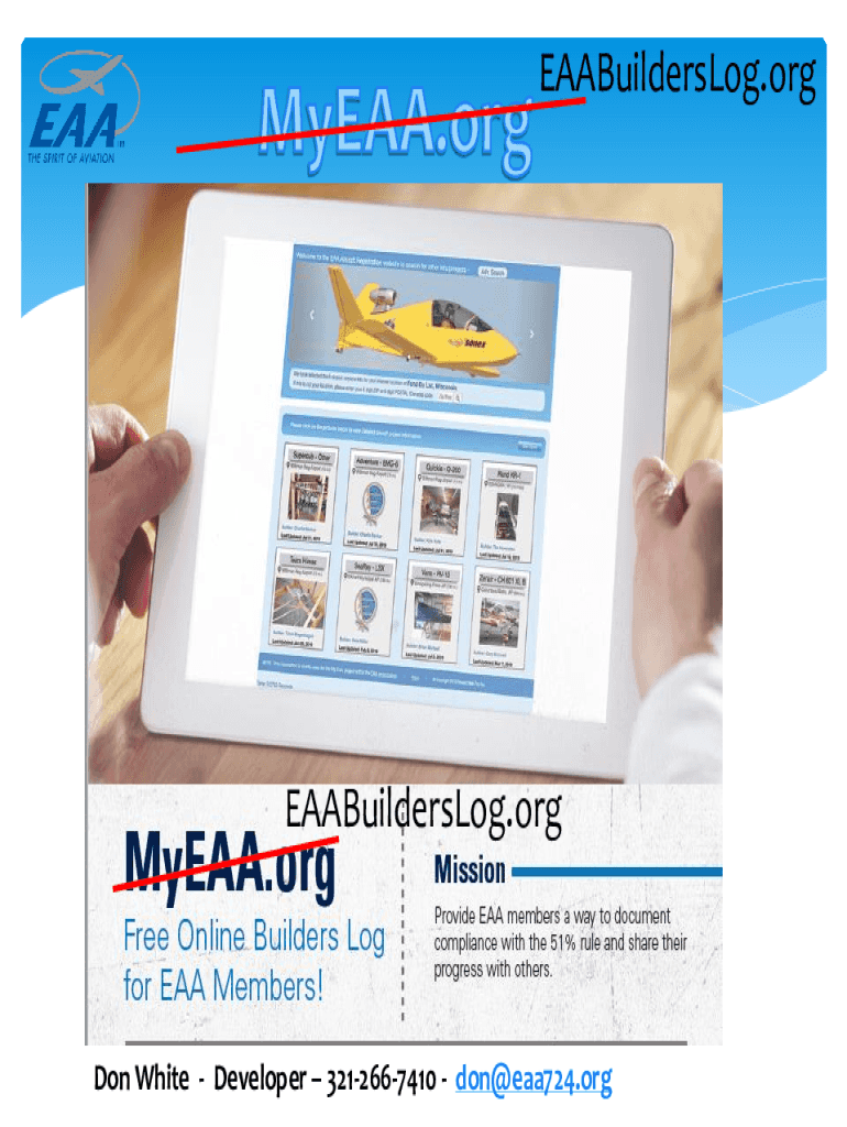 Fillable Online EAA Introduces Free Online Builder's Log for Members ...