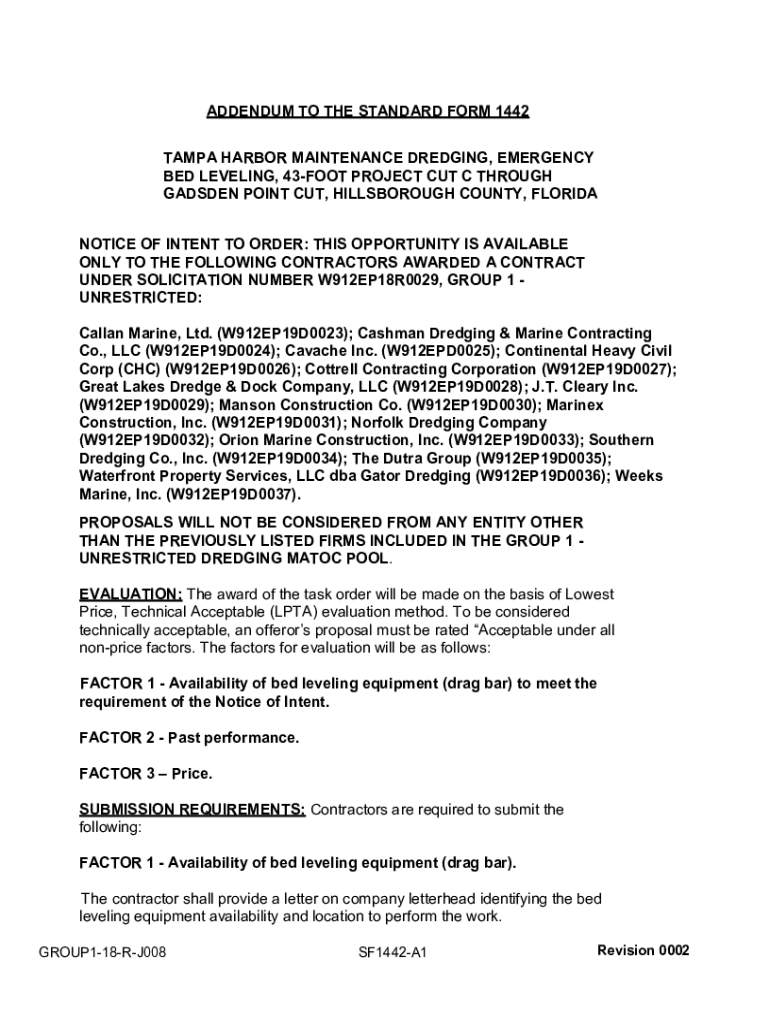 Fillable Online addendum to the standard form 1442 Fax Email Print ...