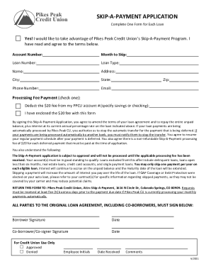 Fillable Online SKIP-A-PAYMENT APPLICATION Fax Email Print - pdfFiller