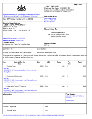 Fillable Online FULLY EXECUTED Contract Number: 4400003612 Fax Email ...