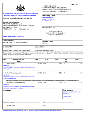 Fillable Online FULLY EXECUTED Contract Number: 4400002847 Fax Email ...