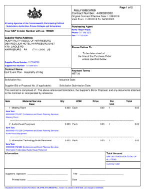 Fillable Online FULLY EXECUTED Contract Number: 4400002845 Fax Email ...