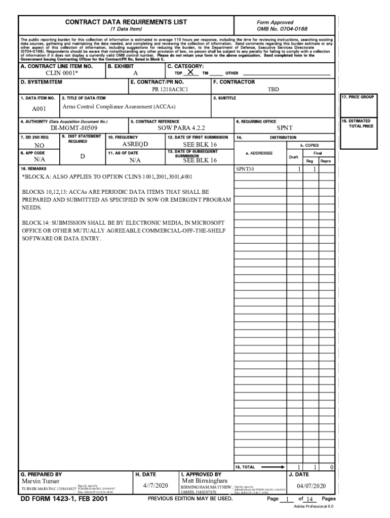 Fillable Online PWS CDRL Template RFP Number: 70B02C19R00000010 Fax ...