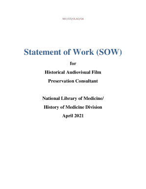 Fillable Online Statement of Work (Template). Office of Acquisitions Fax Email Print - pdfFiller